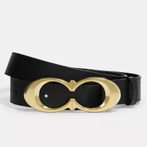 Coach | Accessories | Coach Black And Gold Infinity Belt | Poshmark
